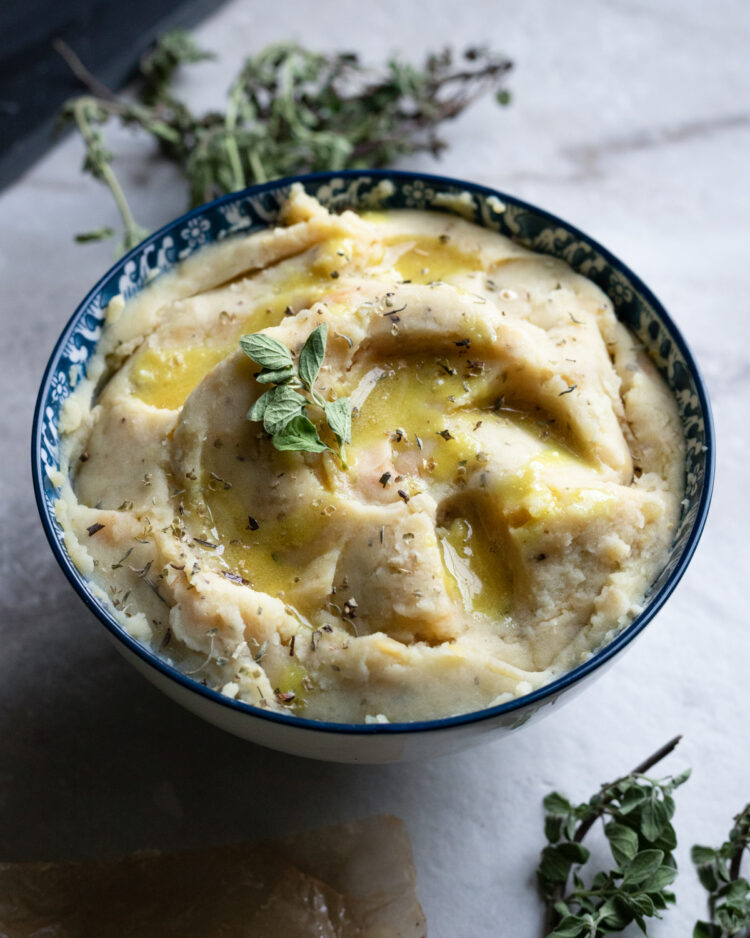 Creamy High Protein Mashed Potatoes (Vegan) - AtMyTable