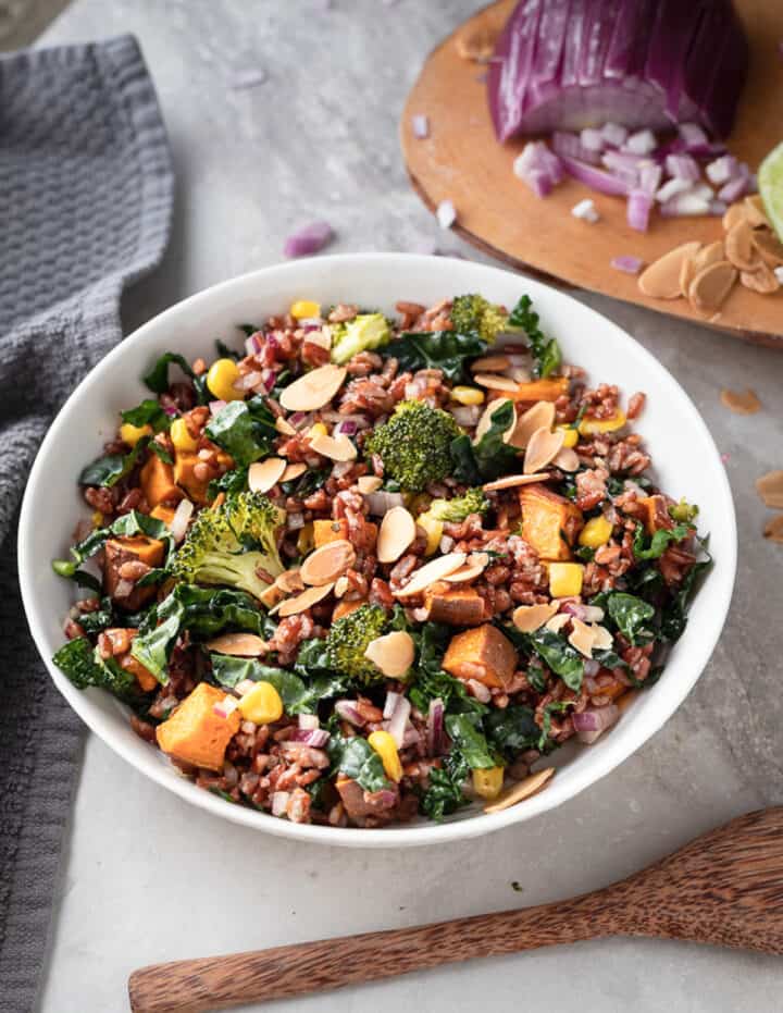 Roast Vegetable Rice Salad (Gluten-Free, Dairy-Free) - AtMyTable