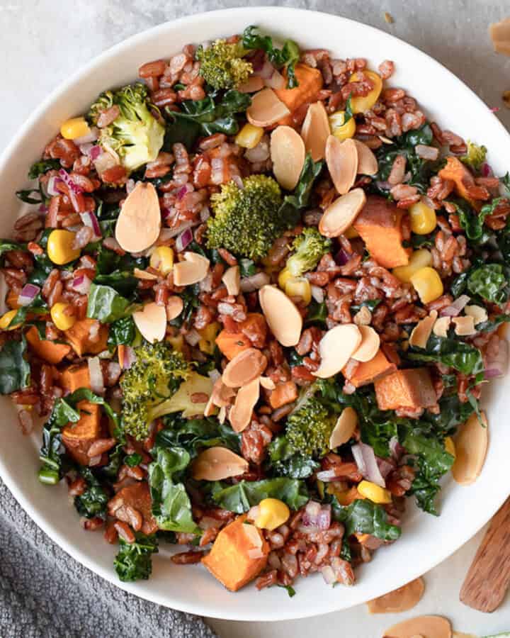 Roast Vegetable Rice Salad (Gluten-Free, Dairy-Free) - AtMyTable