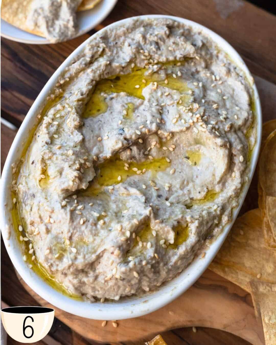 Smoked Eggplant Tahini Dip (Baba Ganoush) - AtMyTable