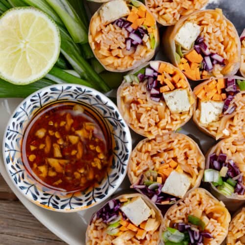 Easy Spicy Noodle Spring Rolls with Chili Lime Sauce (Gluten-Free ...