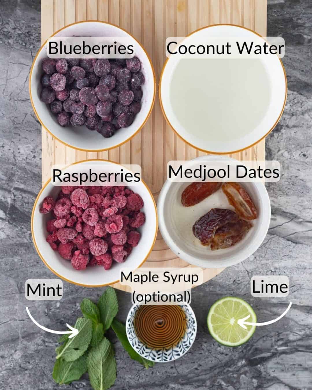 Healthy Blueberry and Raspberry Smoothie (Dairy-Free, No Banana ...