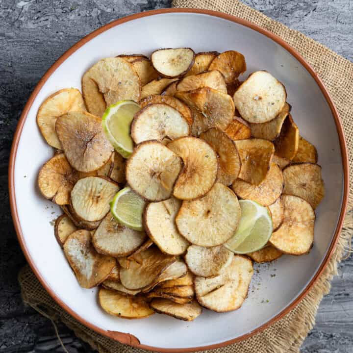 Brazilian Style Yuca Chips (Cassava Chips) - AtMyTable
