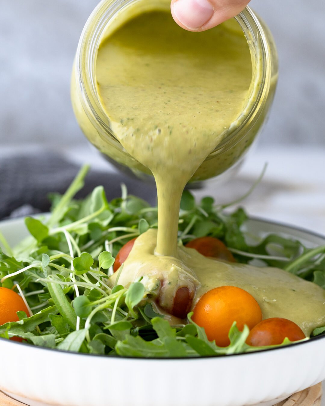 Creamy Balsamic Basil Vinaigrette Recipe (Dairy-Free) - AtMyTable