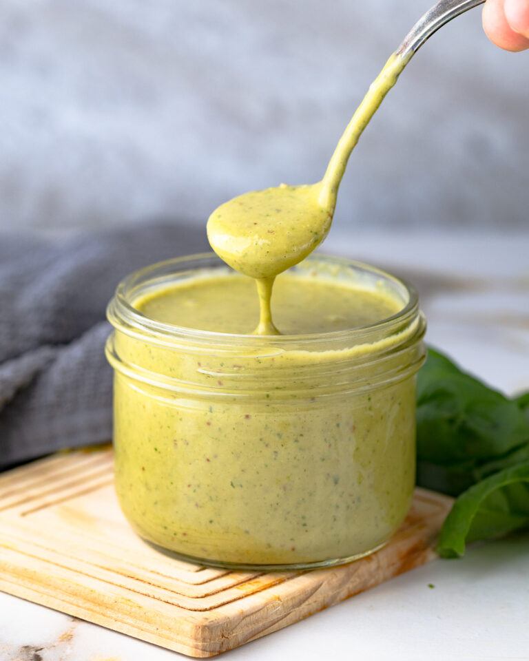 Creamy Balsamic Basil Vinaigrette Recipe (Dairy-Free) - AtMyTable