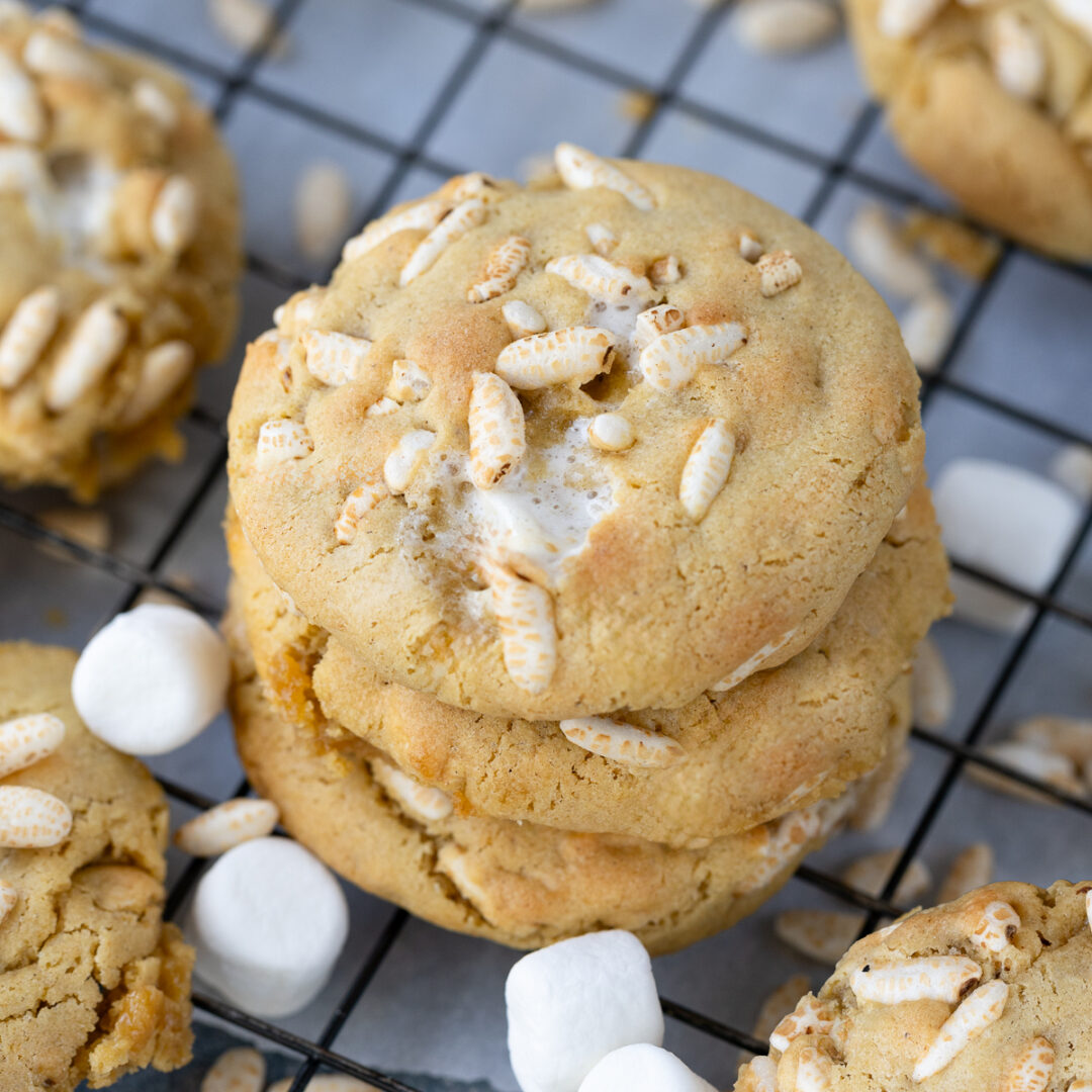 Gooey Rice Krispie Cookies - AtMyTable