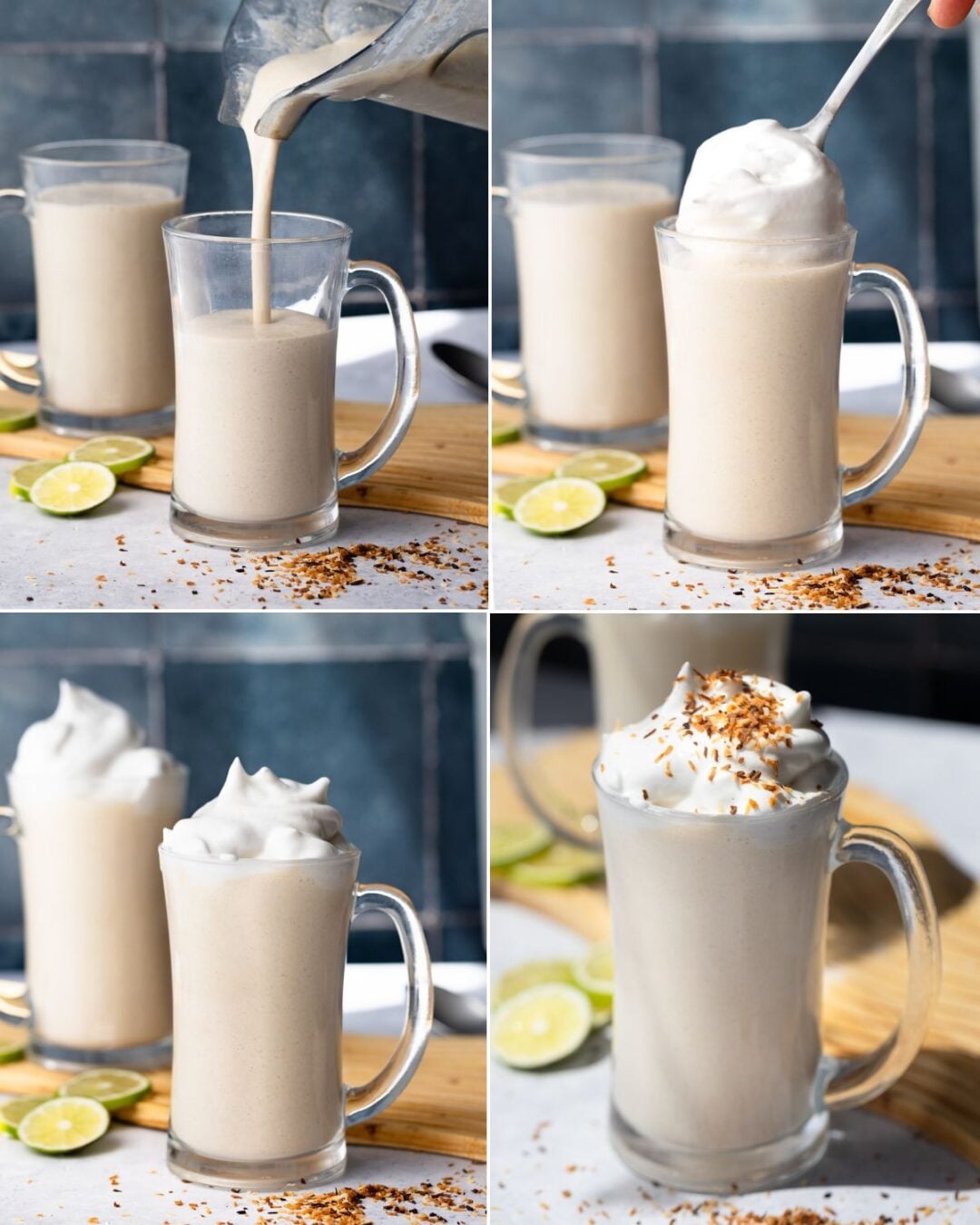 Toasted Coconut Shake with Lime (Thick and Creamy) - AtMyTable