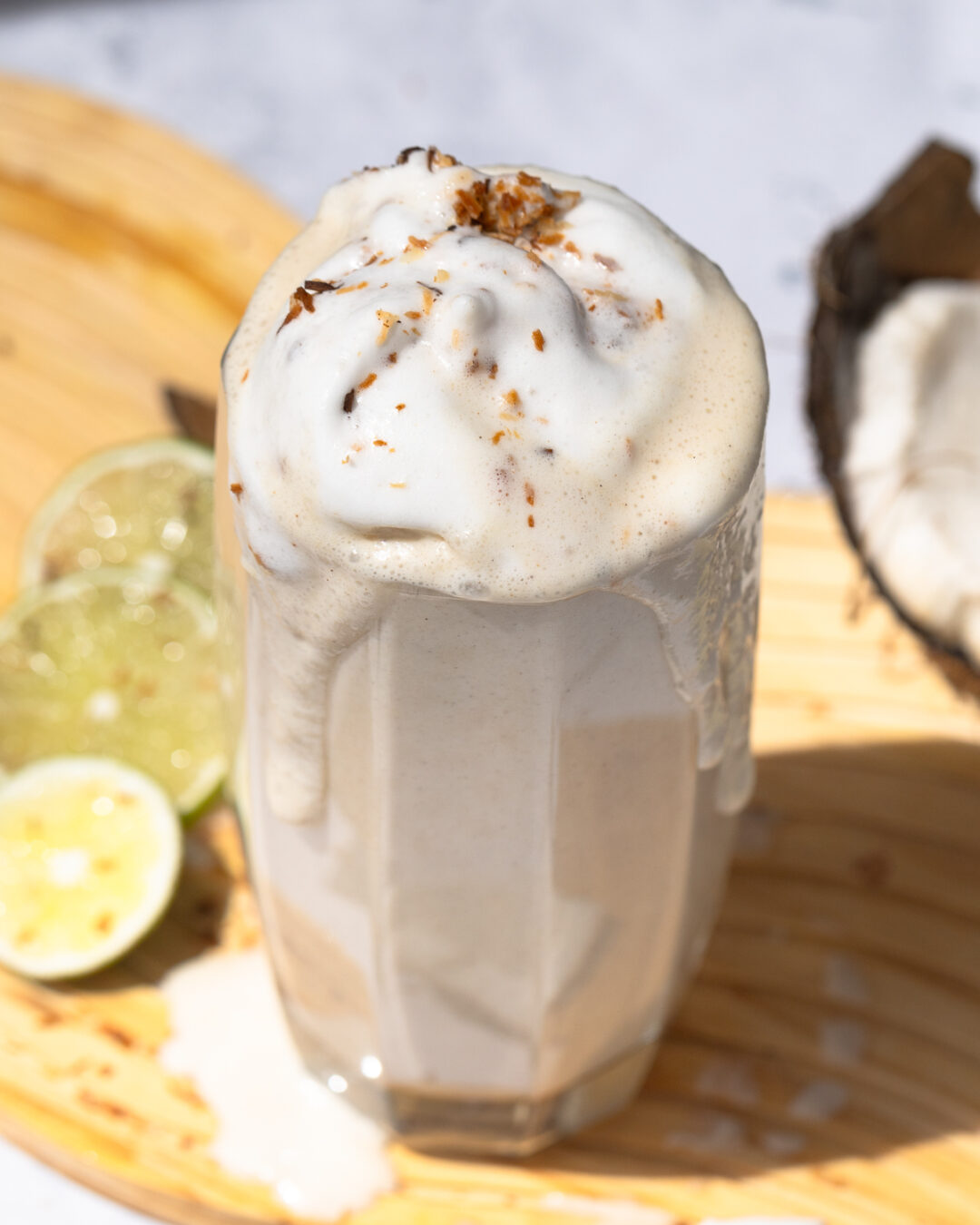 Toasted Coconut Shake with Lime (Thick and Creamy) - AtMyTable