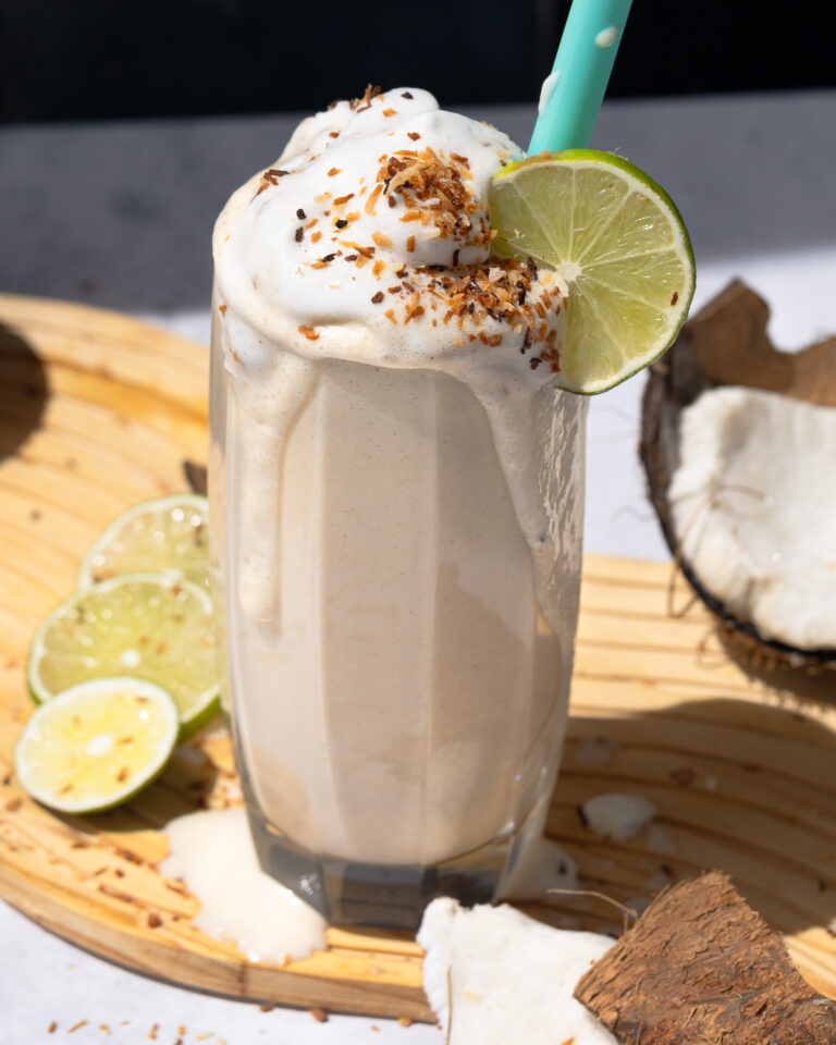 Toasted Coconut Shake with Lime (Thick and Creamy) - AtMyTable